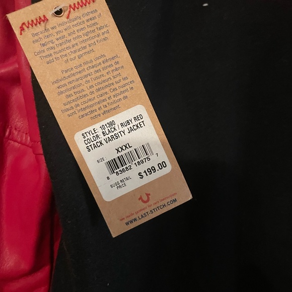 True Religion | Jackets & Coats | True Religion Jacket Coat Red Black ...
